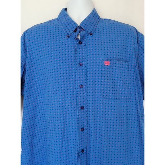 Cinch | Shirts | Cinch Mens Blue Buttonup Short Sleeve Shirt Xl ...